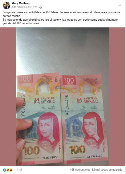 FALSIFICAN el nuevo BILLETE de 100 pesos: ¿Cómo identificarlo?