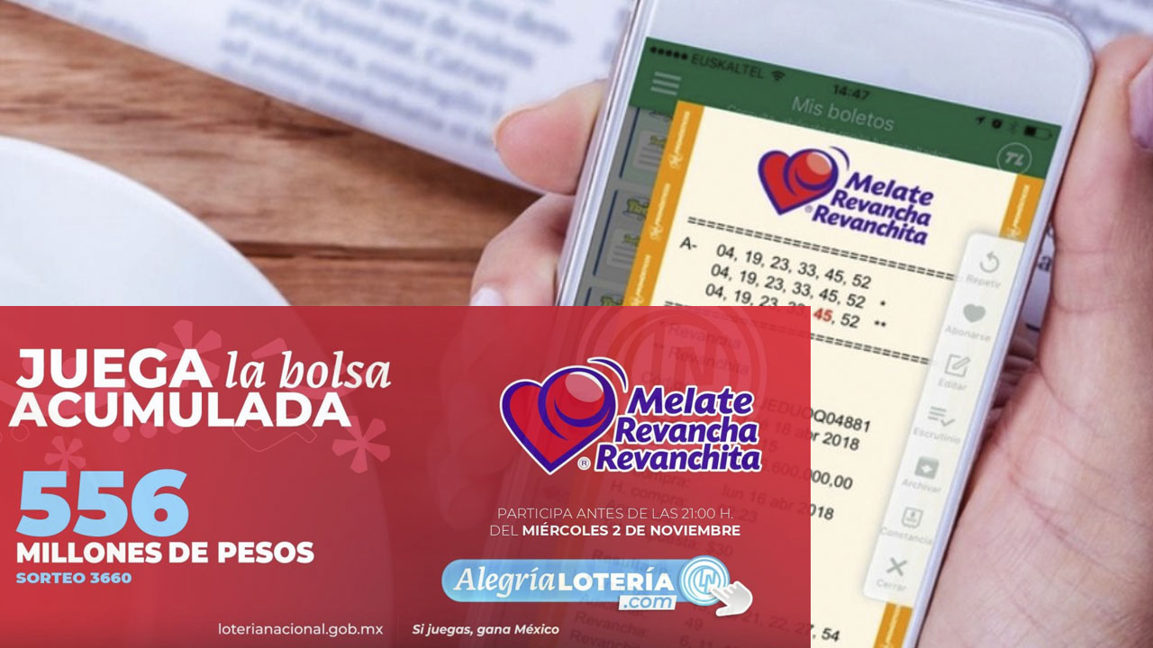 RESULTADOS MELATE Revancha y Revanchita del 2 de noviembre de 2022