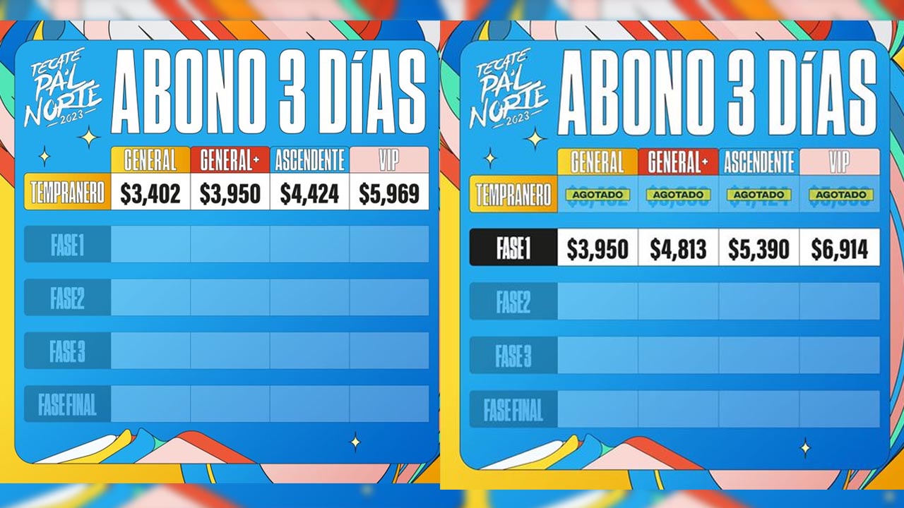 Tecate Pa´l Norte 2023: PRECIOS y HORARIOS de boletos en Preventa